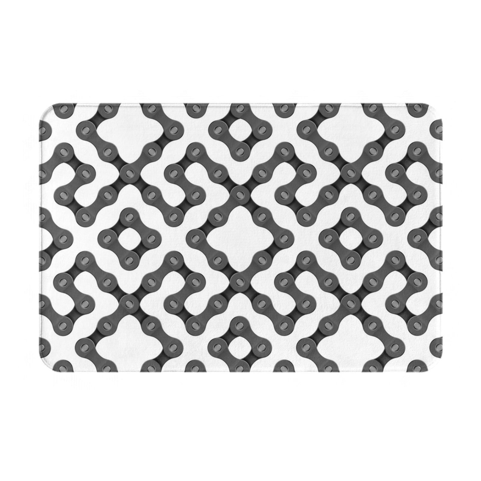 Bathroom Rugs Non Slip Washable, grey Bike chains Pattern Water ...