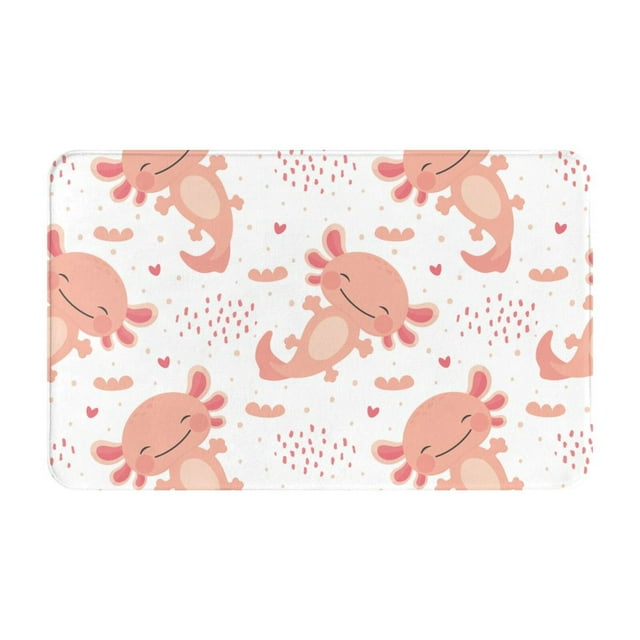 Bathroom Rugs Non Slip Washable - kawaii axolotl cute cartoon Kitchen ...