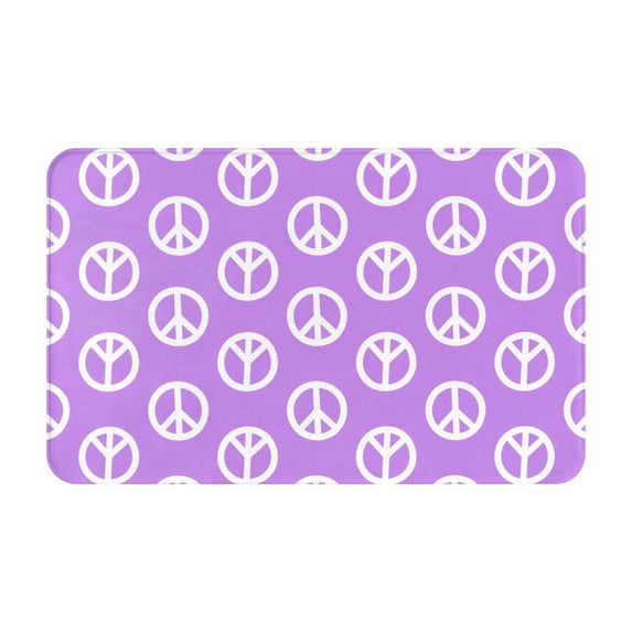 Bathroom Rugs Non Slip Washable - peace signs Purple cute Kitchen Mats ...