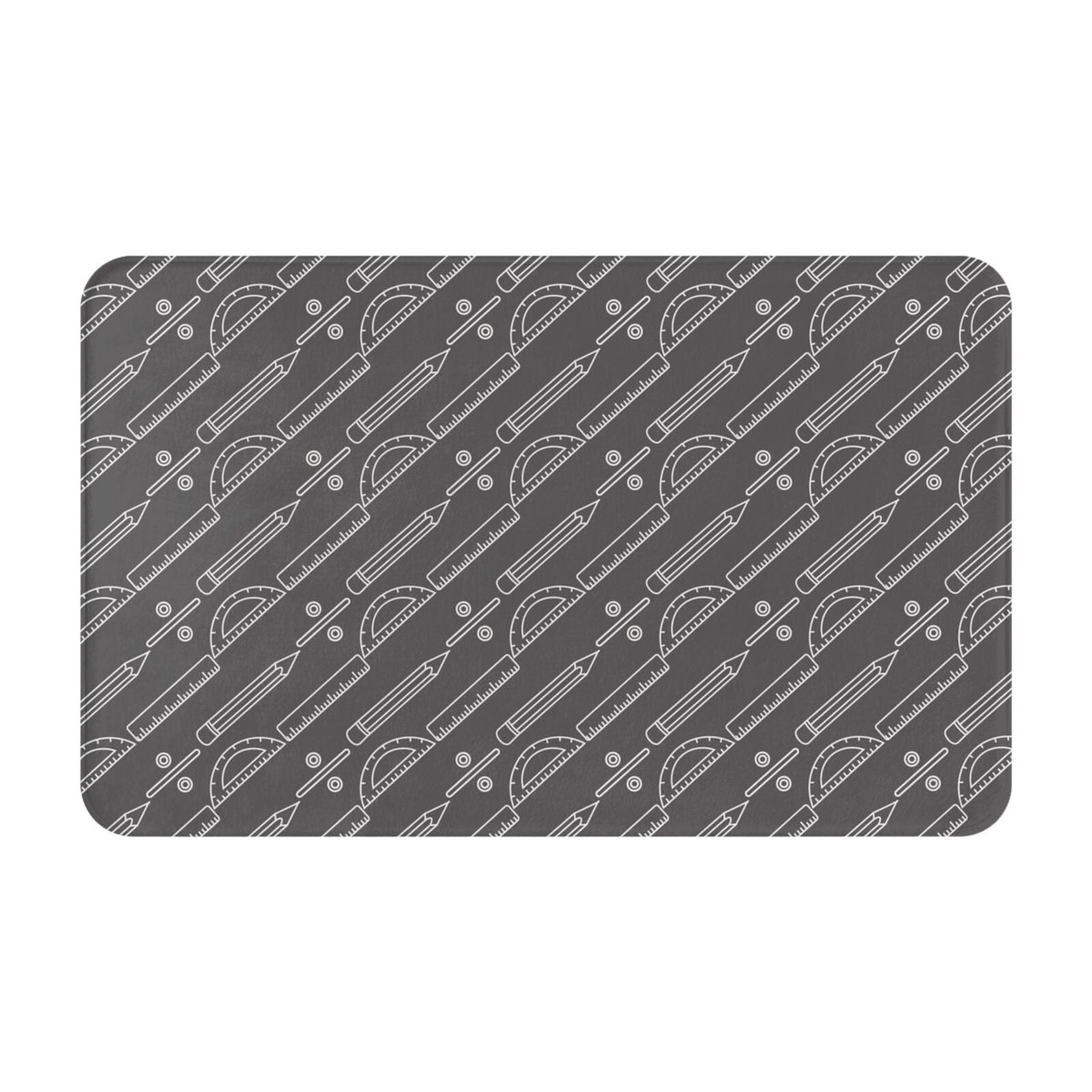 Bathroom Rugs Non Slip Washable - ruler pencil Math Print Kitchen Mats ...