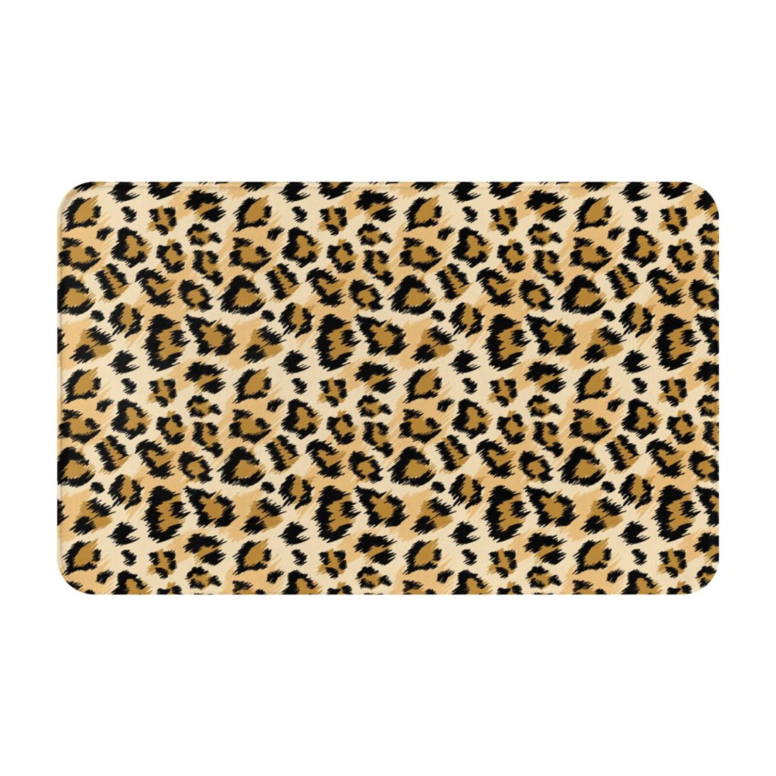 Bathroom Rugs Non Slip Washable - trendy Leopard print yellow Kitchen ...