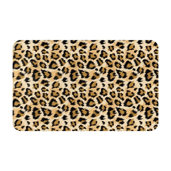 Bathroom Rugs Non Slip Washable - trendy Leopard print yellow Kitchen ...