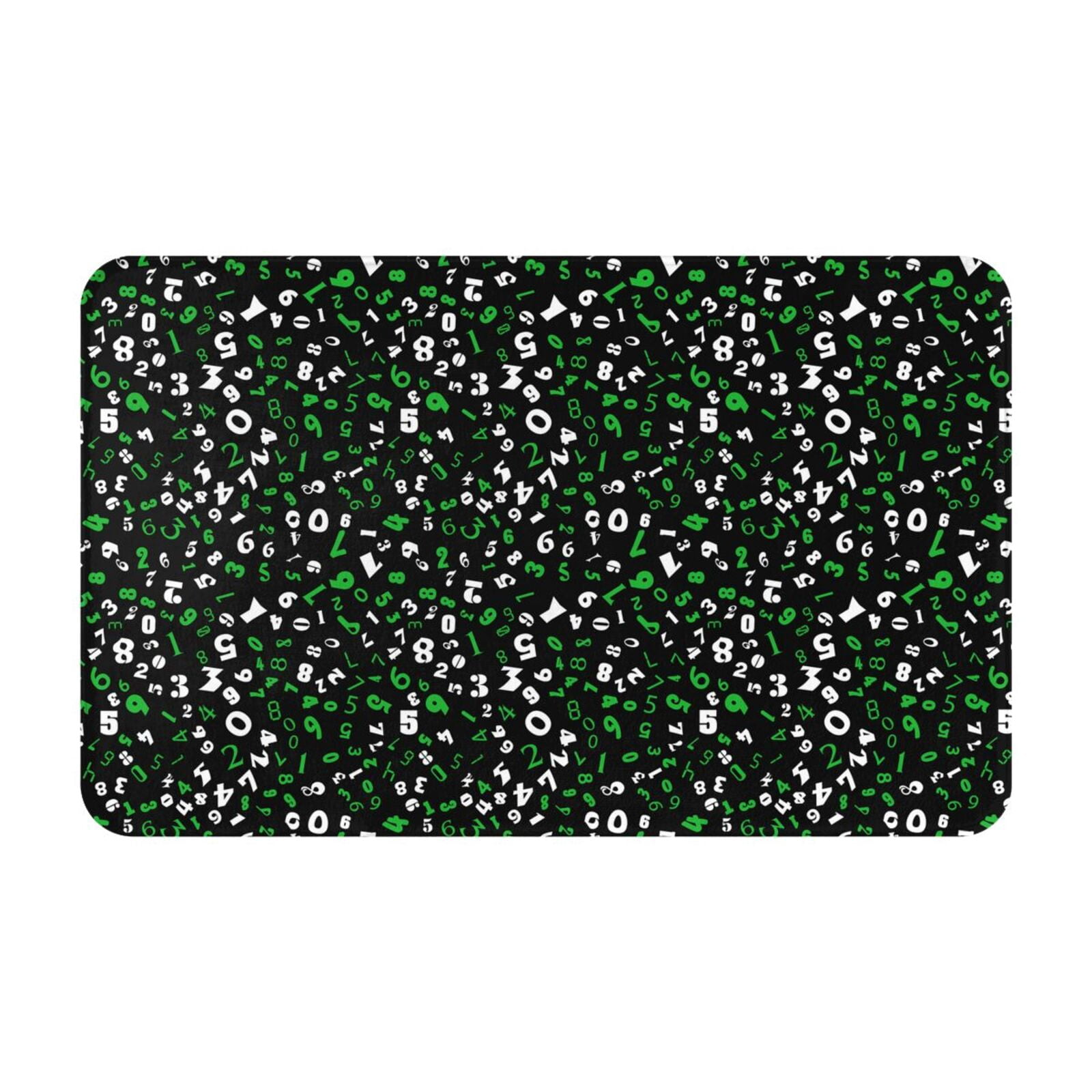 Bathroom Rugs Non Slip Washable - white Math Print green Kitchen Mats ...