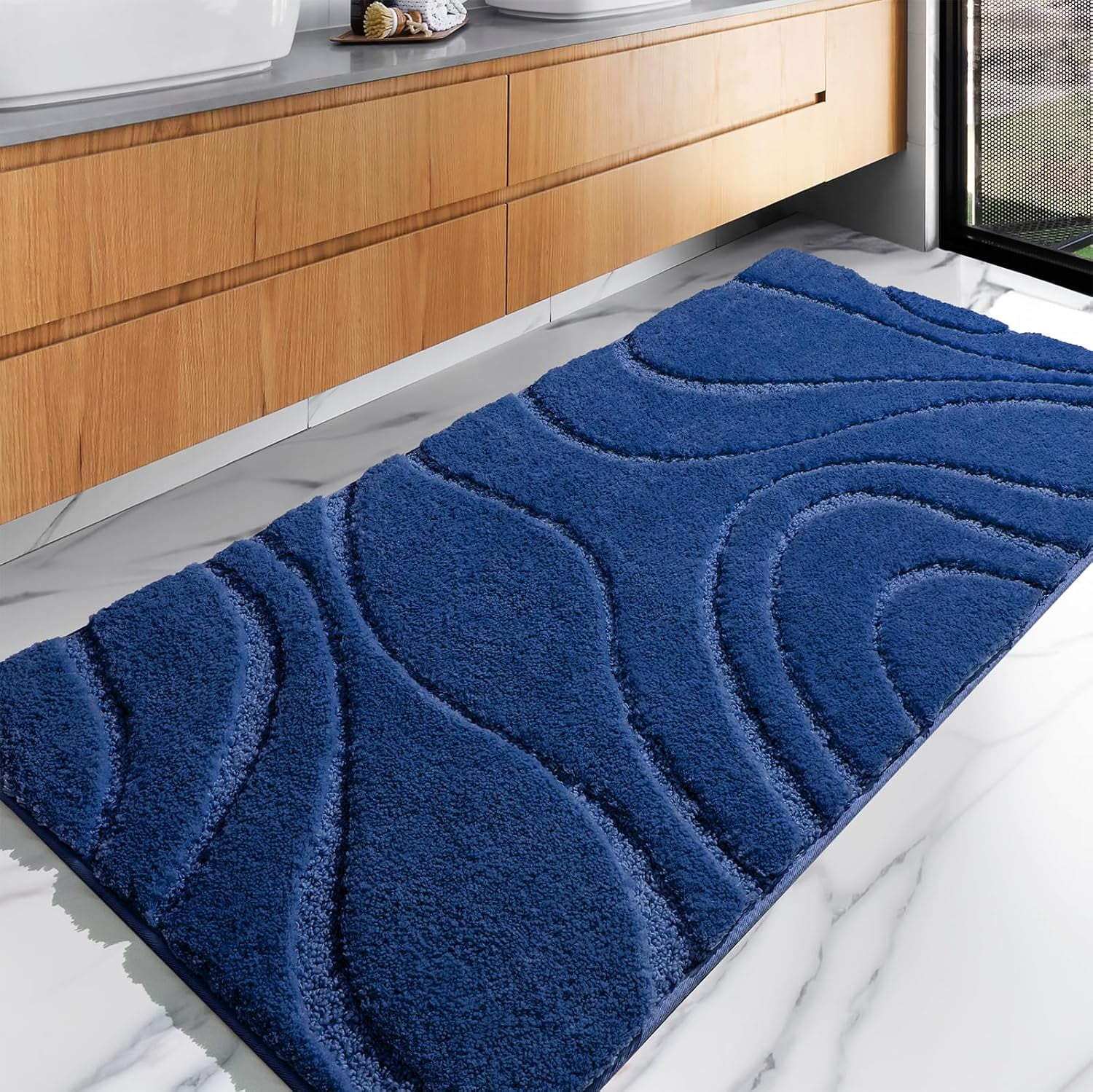 Bathroom Rugs Runner 24 x 60 Inch, Extra Long Non-Slip Machine Washable ...