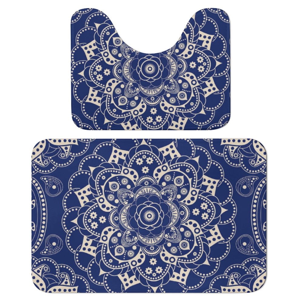 Bathroom Rugs Set 2 Pieces, Bohemian Style Bathroom Set - Quick Drying ...