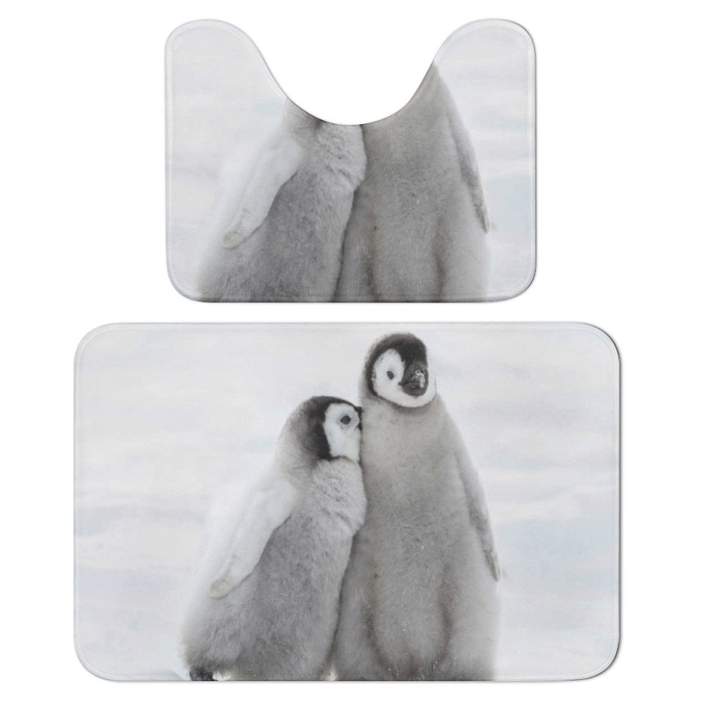 Bathroom Rugs Set 2 Pieces, Cute Penguin Bathroom Set - Quick Drying ...