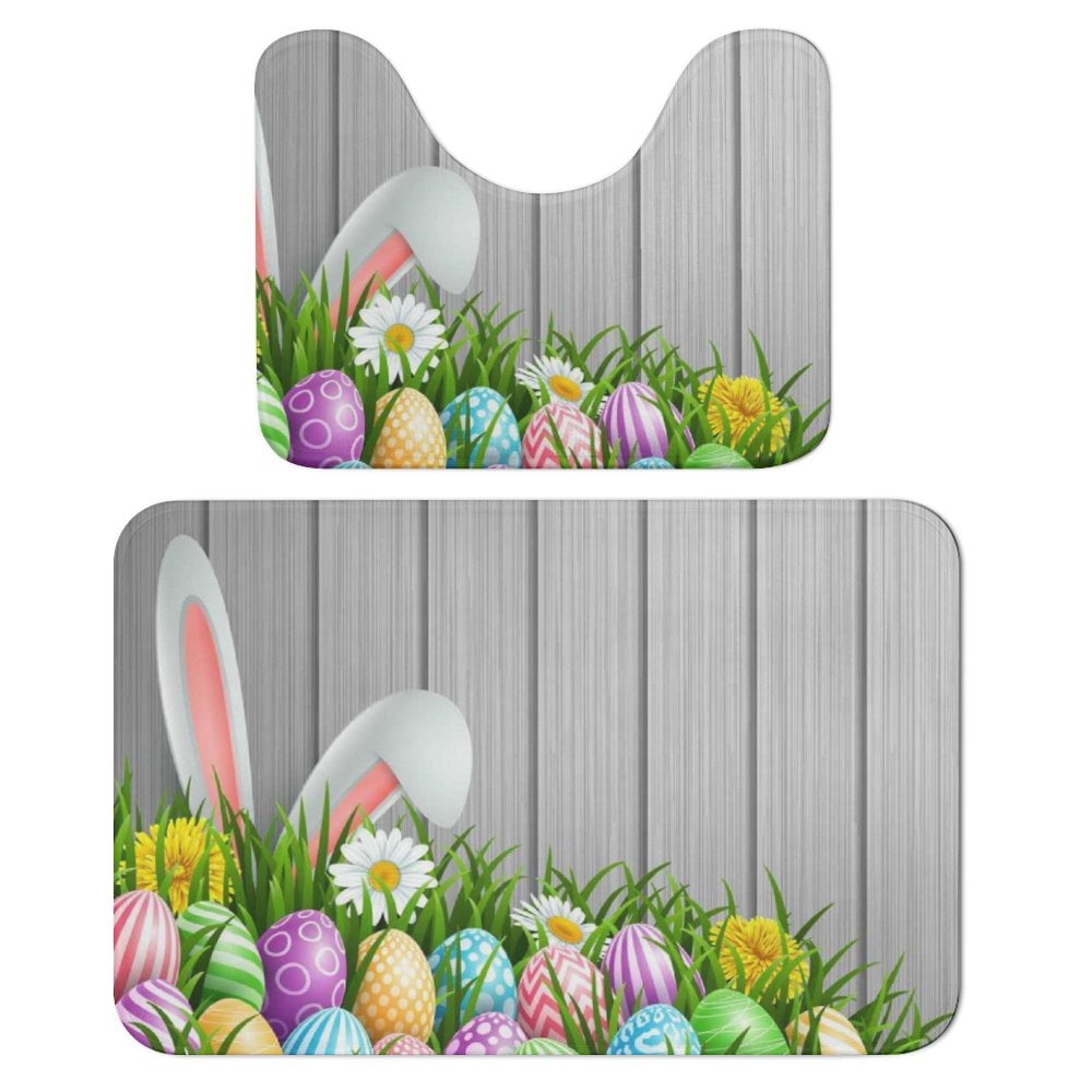 Bathroom Rugs Set 2 Pieces, Happy Easter Bathroom Set - Quick Drying ...