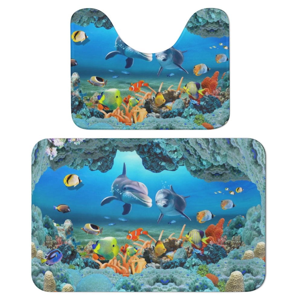 Bathroom Rugs Set 2 Pieces, Submarine World Bathroom Set - Quick Drying ...
