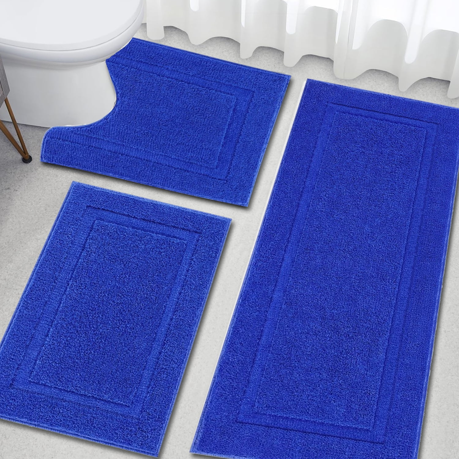 Bathroom Rugs Sets 3, Yamaziot Non Slip Bath Runners, Washable Soft ...