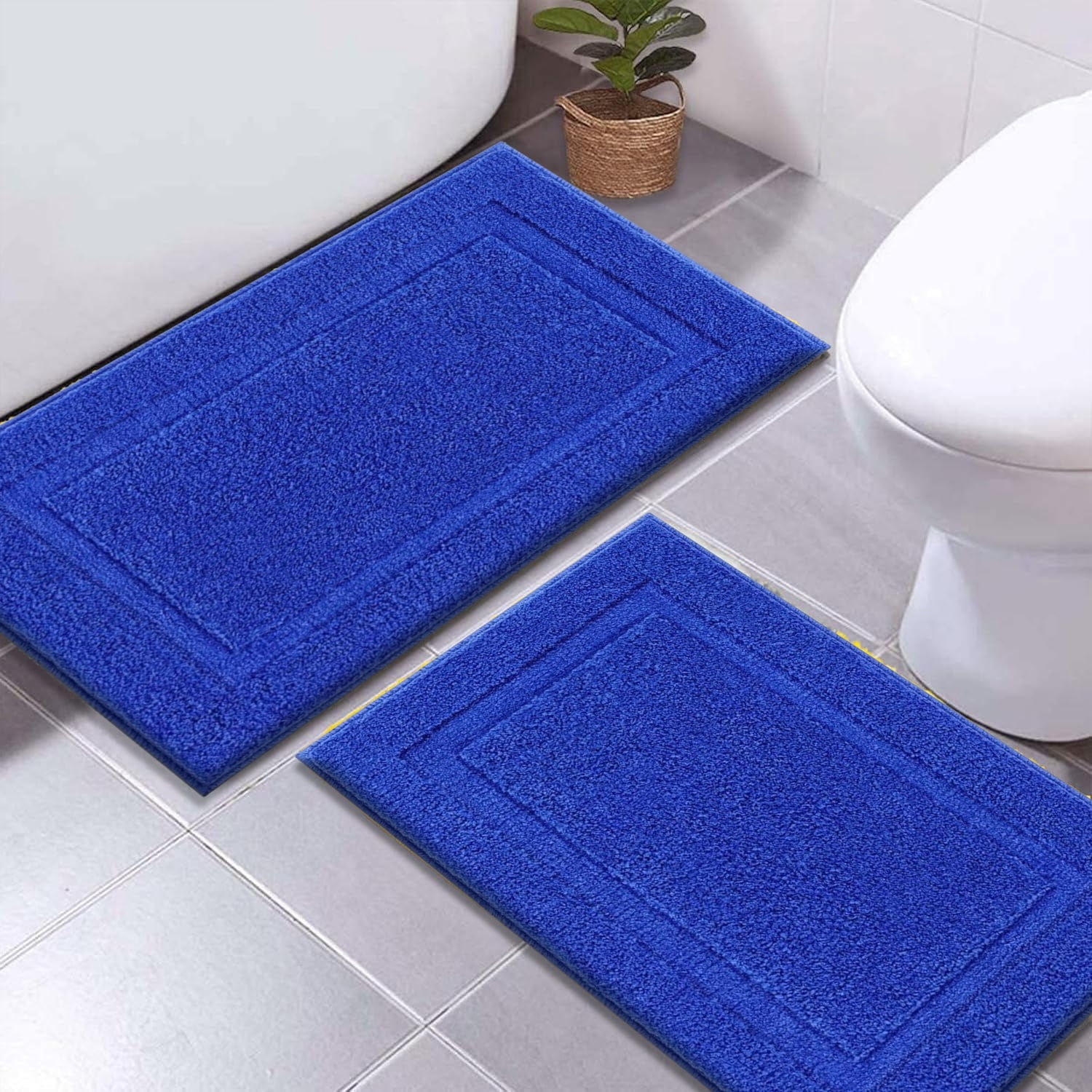 Bathroom Rugs Set, Yamaziot Bath Mats, Non Slip Washable Soft Absorbent ...