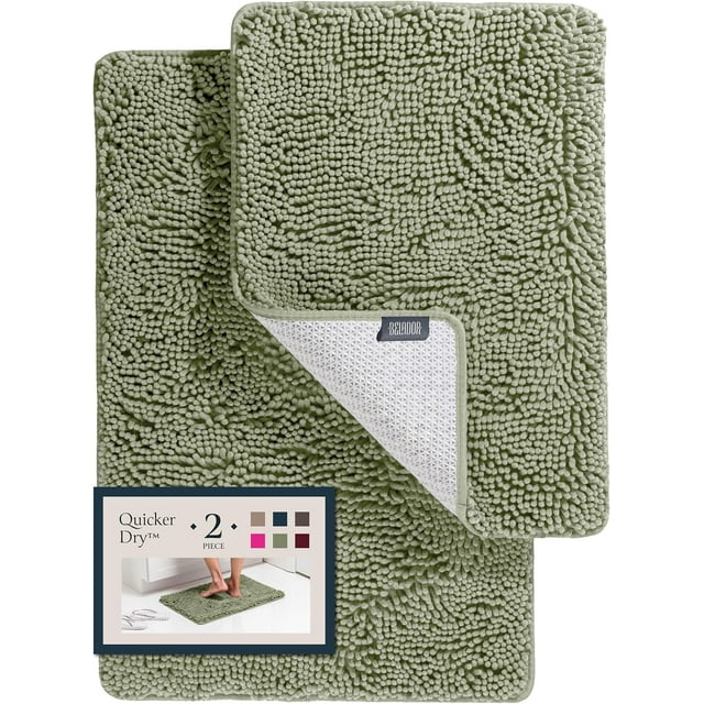 Bathroom Rugs Sets 2 Piece 24x17+30x20 Inch,Plush Bath Mat Set Quick ...