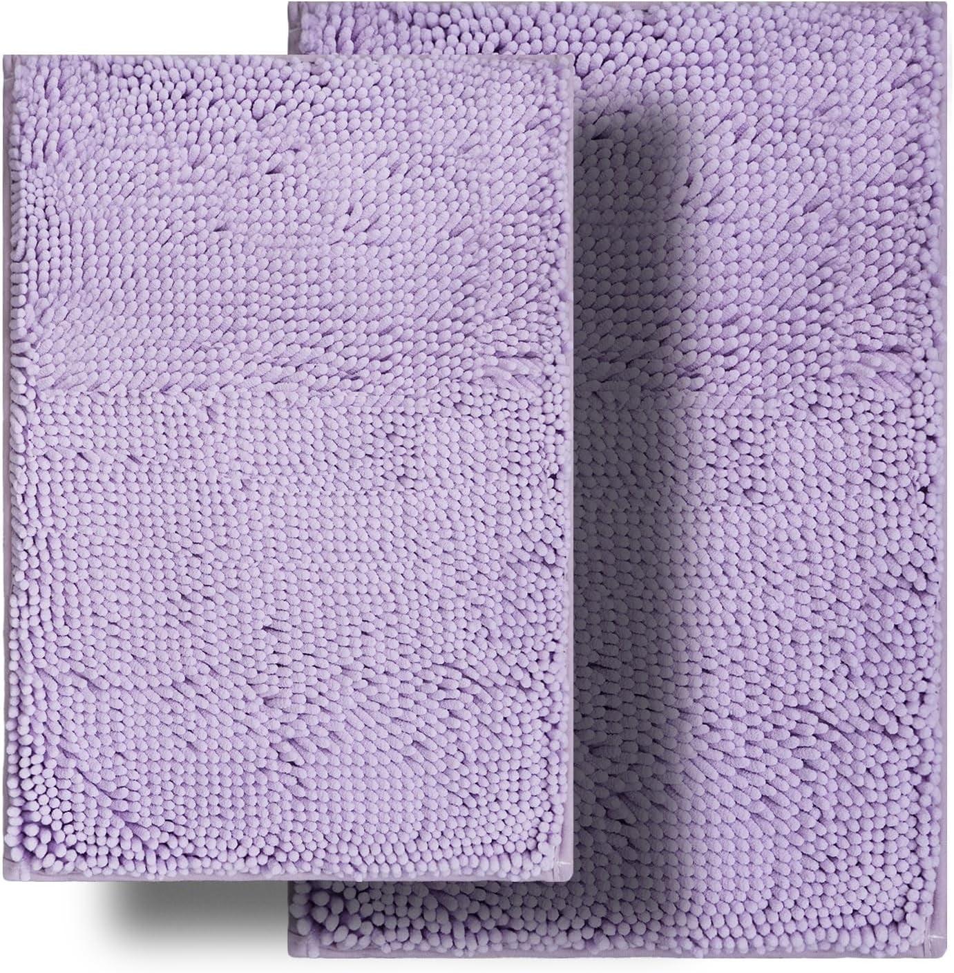 Bathroom Rugs Sets 2 Piece, Ultra Soft Absorbent Bath mat Chenille ...