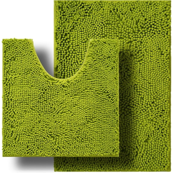 ZHIMEI-Bathroom Rugs Sets 2 Piece, Ultra Soft Absorbent Bath mat Chenille Bathroom Rug, Antiskid ...