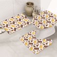 Bathroom Rugs Sets 3 Piece - Chocolate Bread Waffle Print Absorbent Non ...