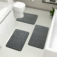 Bathroom Rugs Sets 3 Piece, Cobblestone Memory Foam Bathroom Mats Set ...
