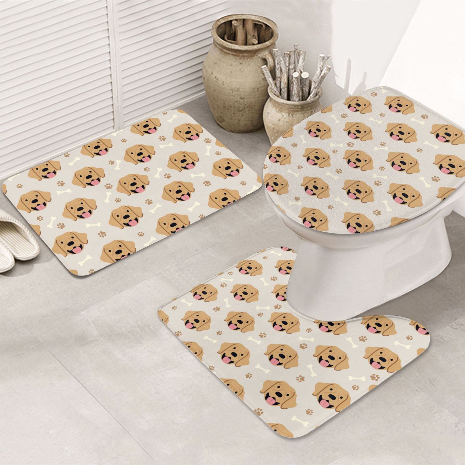 Bathroom Rugs Sets 3 Piece - Labrador Retriever Dog No.1017 Absorbent ...