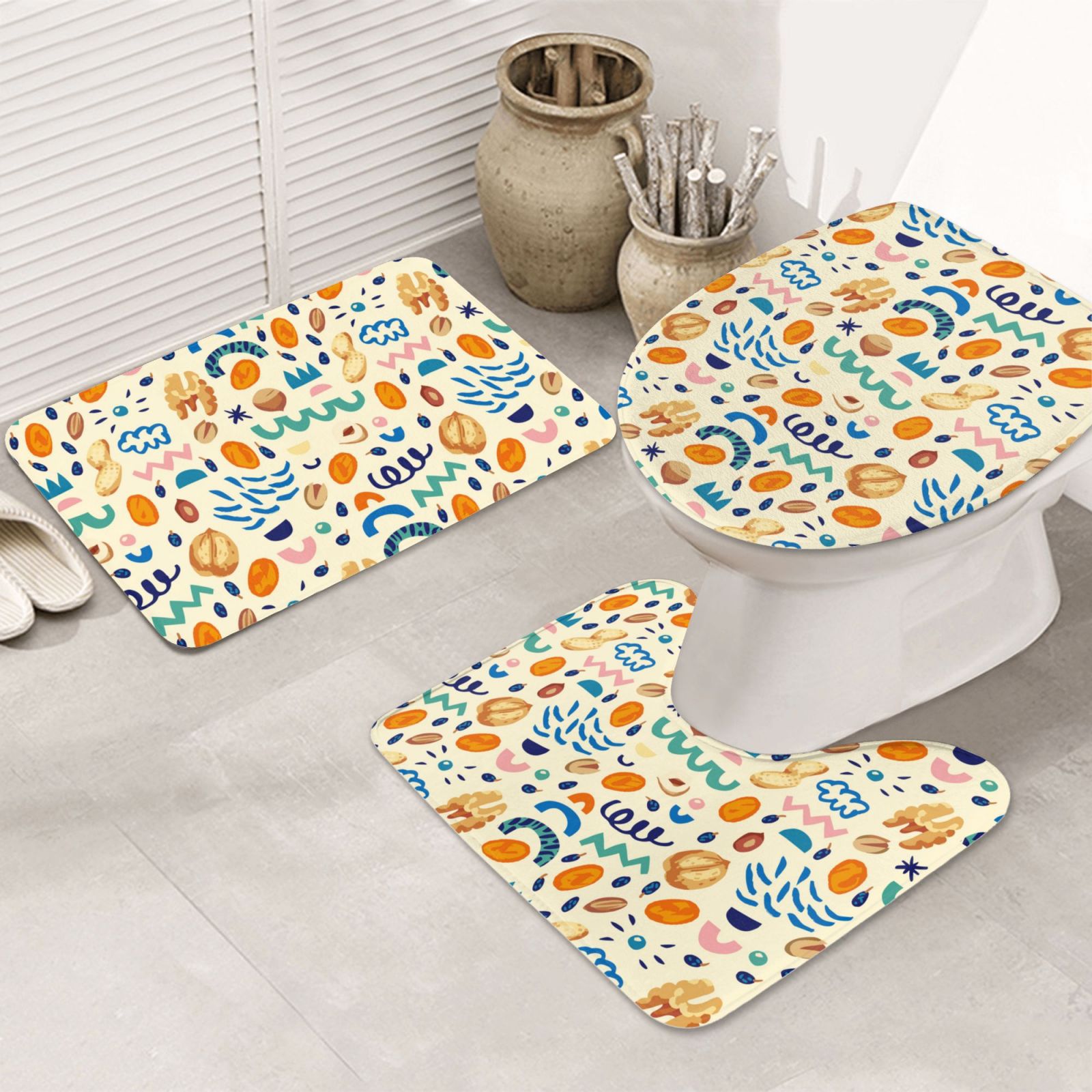 Bathroom Rugs Sets 3 Piece - Peanuts cute Non Slip Washable Bath Mats ...