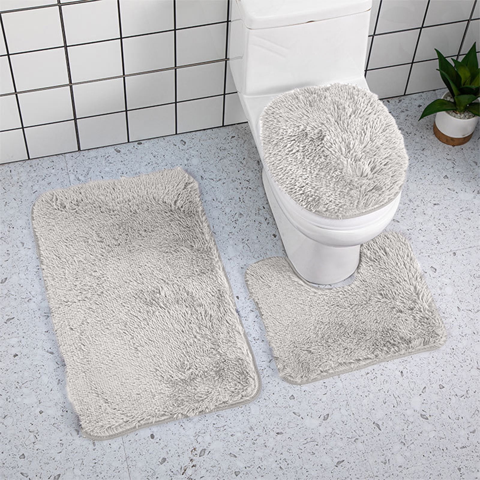 Bathroom Rugs Sets 3 Piece- Plush Bath Mat Set Quick-Dry Soft Chenille ...