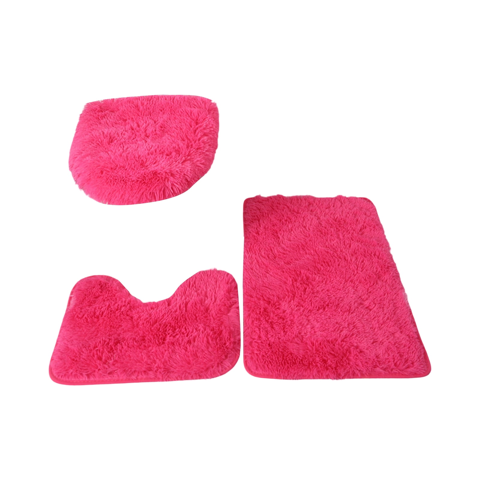 Bathroom Rugs Sets 3 Piece Set Toilet Seat Cover Non-Slip Bath Mats Lid ...