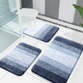 Bathroom Rugs Sets 3 Piece Soft Absorbentfiber Bath Mats And U-shaped ...