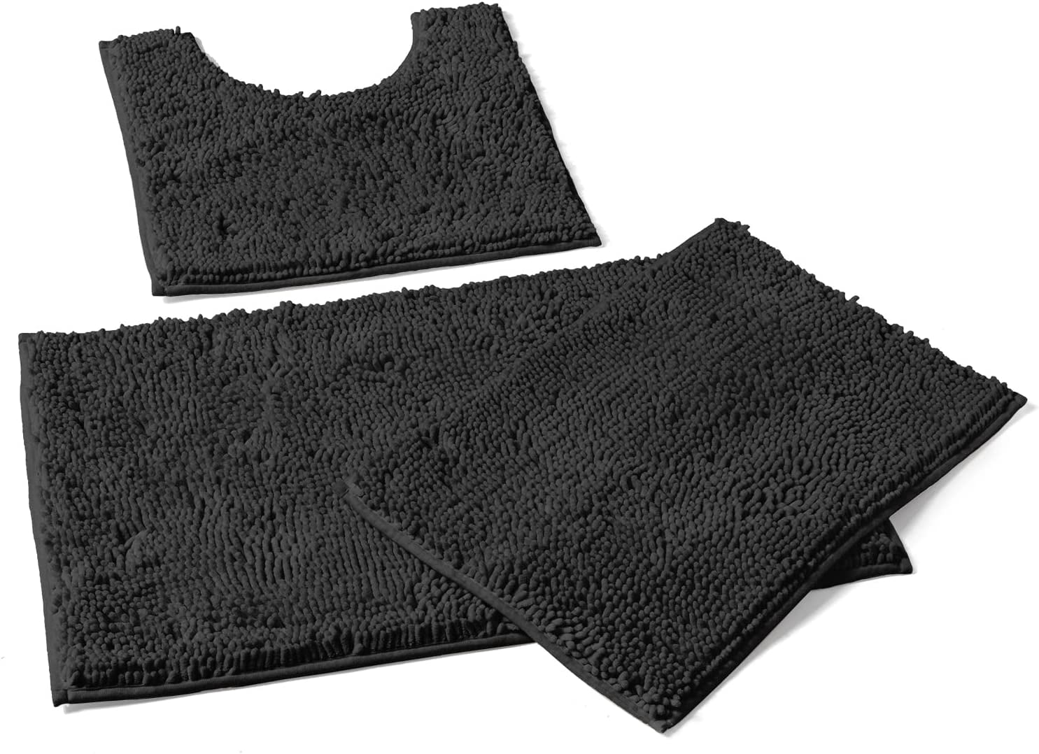 Bathroom Rugs Sets 4 Piece - Non-Slip Shaggy Chenille Mat Set ...