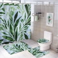 Bathroom Rugs Sets 4 Piece with Shower Curtain, Spring Pattern Printed ...