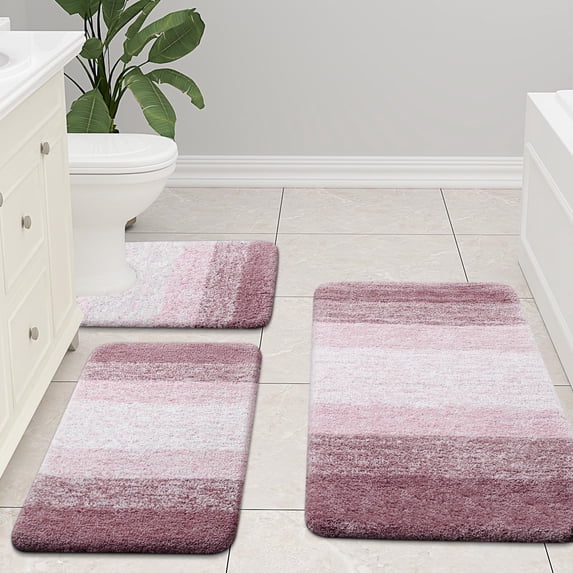 Bathroom Rugs, Shaggy Soft and Absorbent Bath Rug, Non-Slip Plush ...