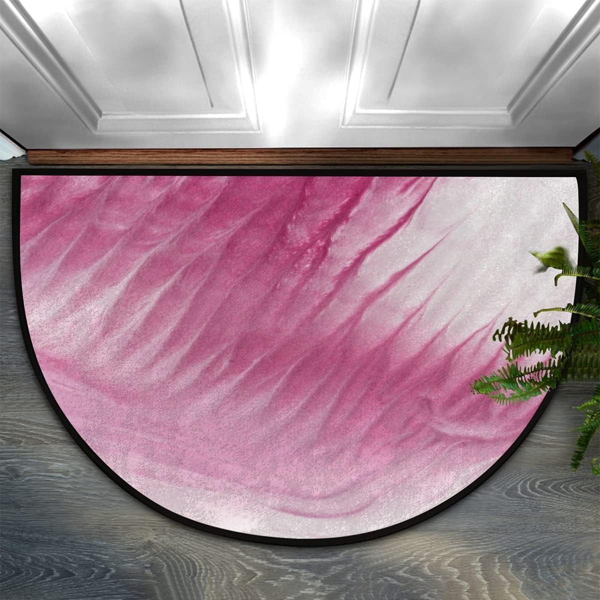 Bathroom Rugs Soft Half Round Doormat Gouache Watercolor Texture Indoor ...