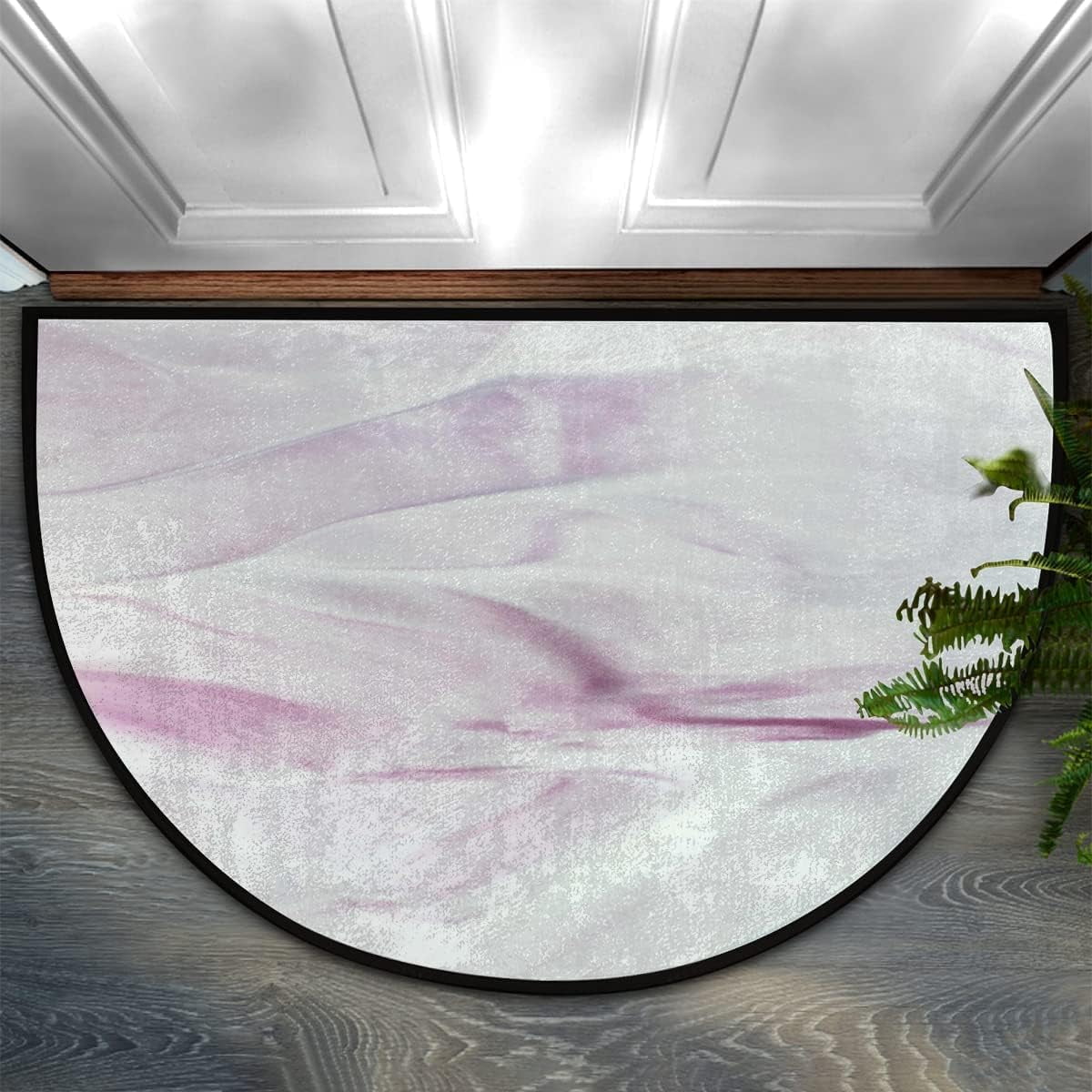 Bathroom Rugs Soft Half Round Doormat Gouache Watercolor Texture Indoor ...