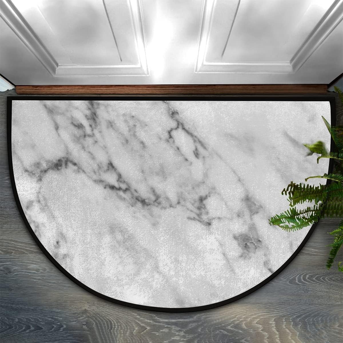 Bathroom Rugs Soft Half Round Doormat Marble Texture Indoor Anti-Skid ...