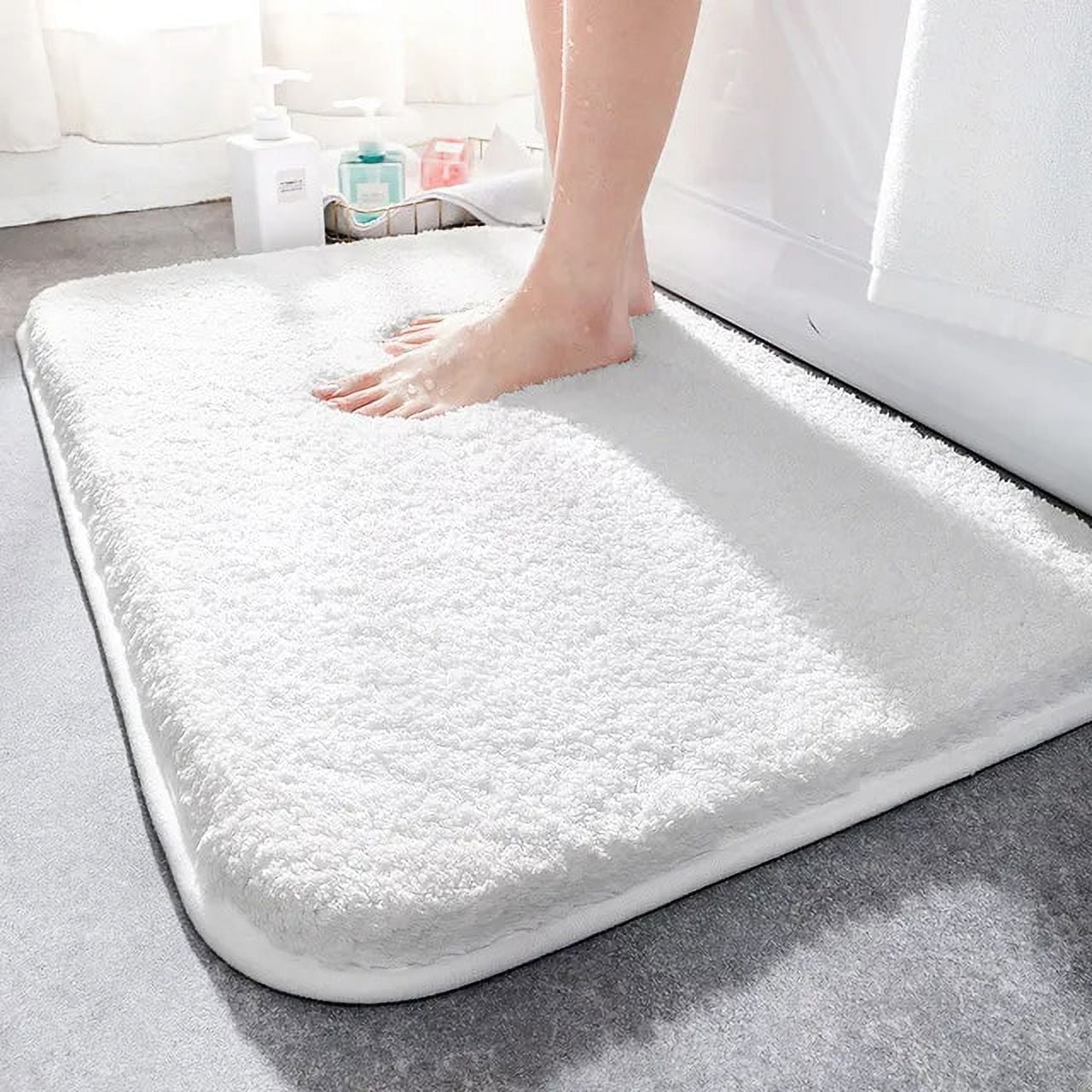 Bathroom Rugs Super Thick Fluff Fiber Bath Mat Shower Room Rugs Mats ...