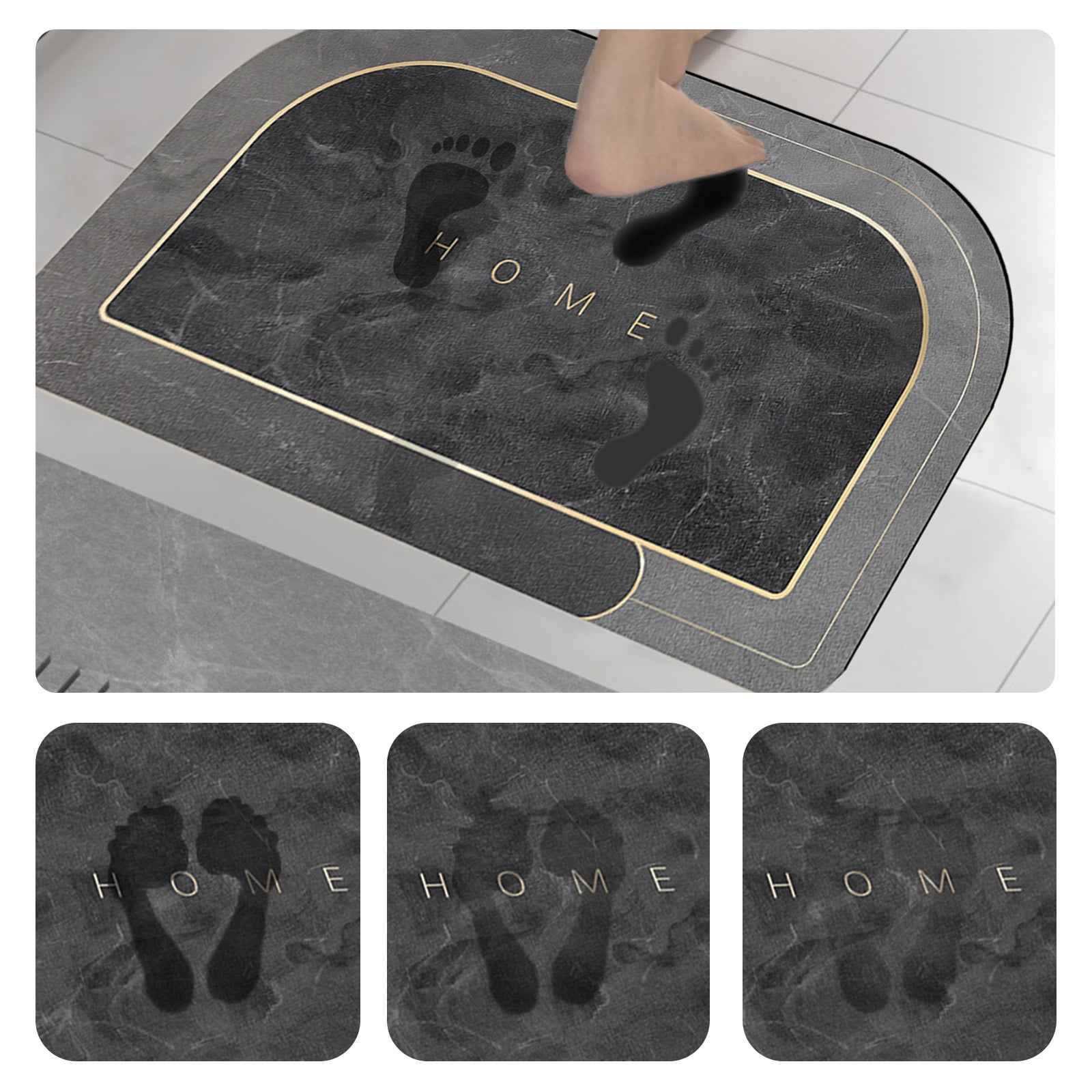 Bathroom Rugs Vmvidoty Bath Rug Super Absorbent Quick Dry Rubber ...