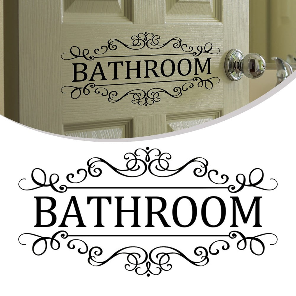 Bathroom Rules Door Sign Vinyl Wall Sticker Bathroom Toilet Washroom ...