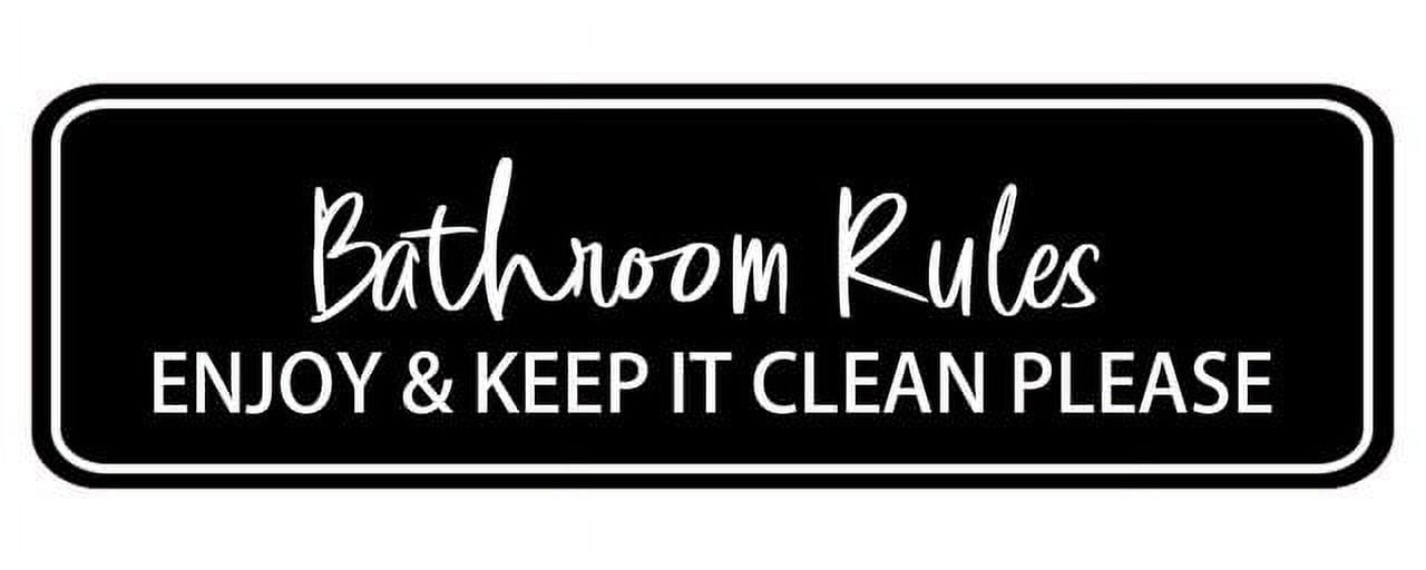 Bathroom Rules Enjoy Keep It Clean Please Acrylic Sign For Office Door ...