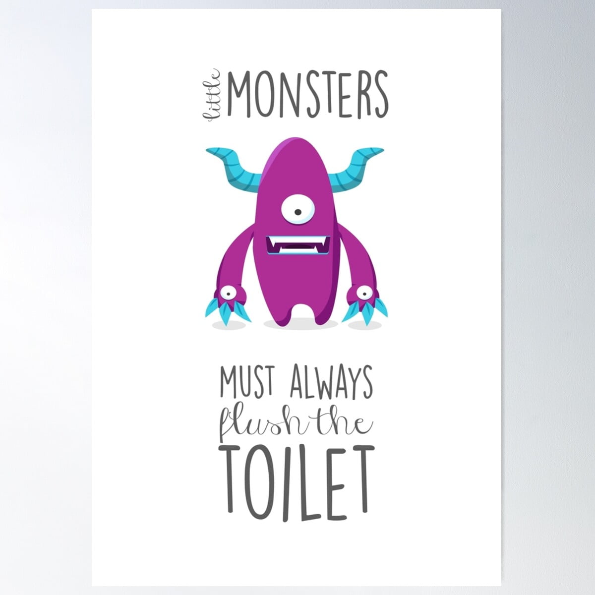 Bathroom Rules For Kids! Poster Wall Art Modern Wall Decor For Living ...
