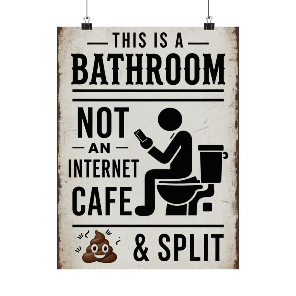 Bathroom Rules Poster This Is A Bathroom Not An Internet Cafe Toilet ...