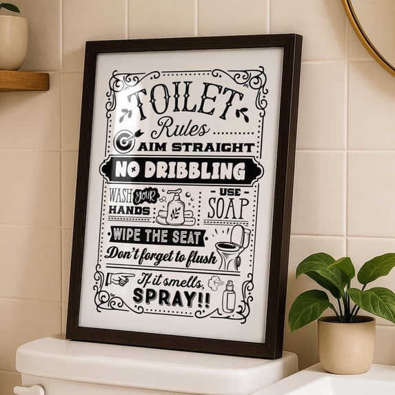 Bathroom Rules Print, Wall Art, Unframed Paper Poster 8x10in - Walmart.com