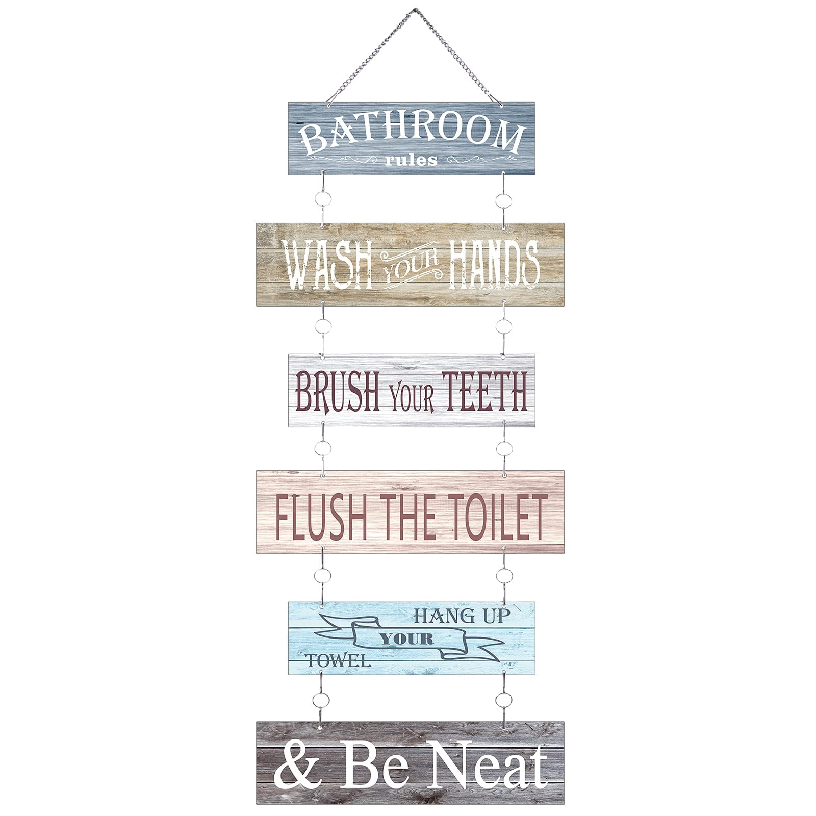 Bathroom Rules Signs Bathroom Wall Art FST1 Decor Toilet Wall ...