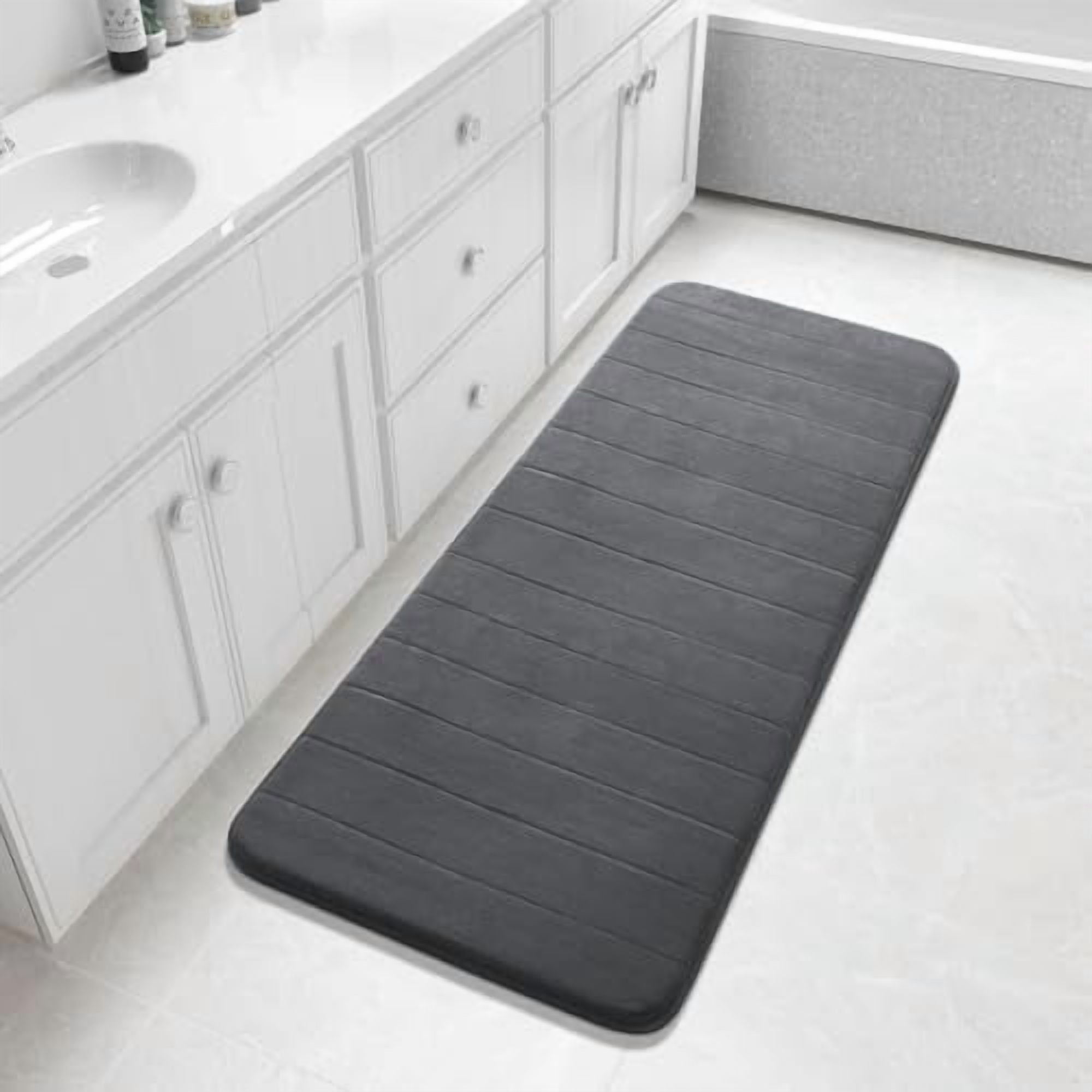 Bathroom Runner 55"x24", Non Slip Memory Foam Bath Mat, Super Soft ...
