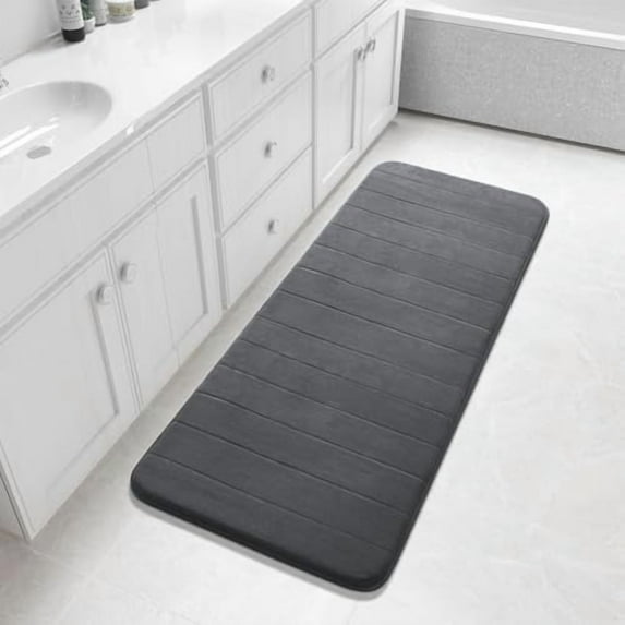 Bathroom Runner 55"x24", Non Slip Memory Foam Bath Mat, Super Soft ...