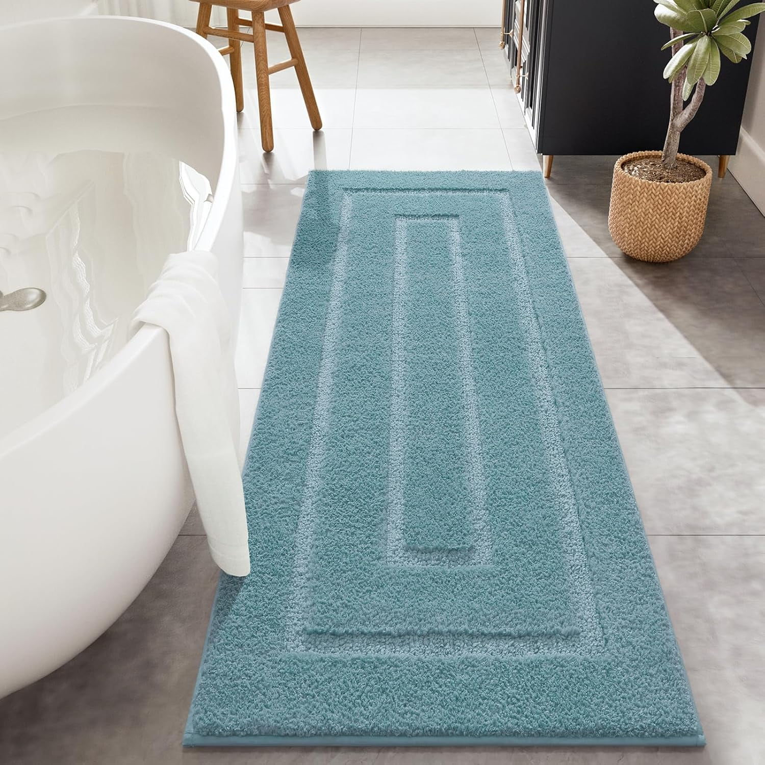Bathroom Runner Rug 24x60 Inch Non Slip Washable Bathroom Rug, Soft and ...