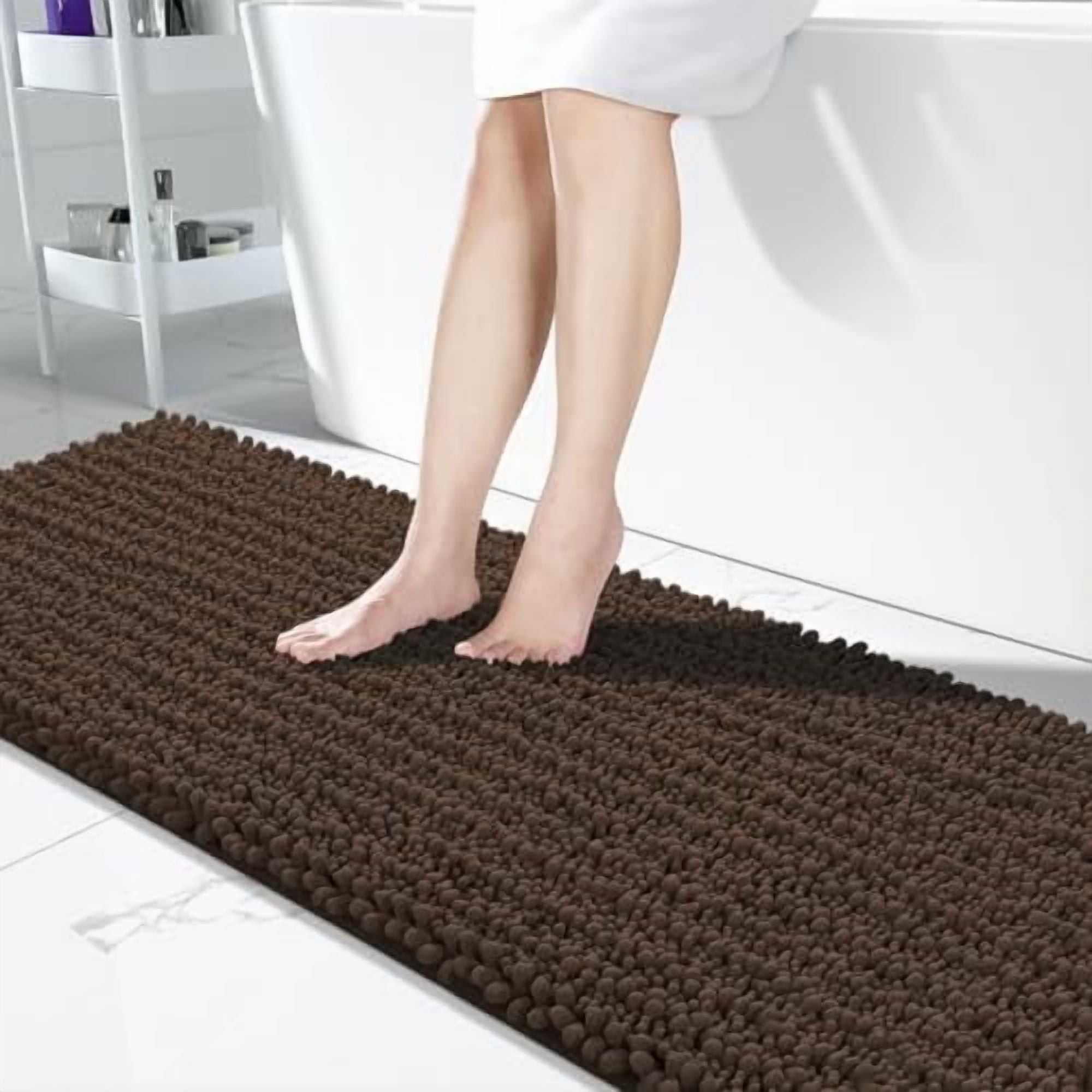 Bathroom Runner Rug 70x24 Inch - Extra Long Non Slip Chenille Bath Mat ...