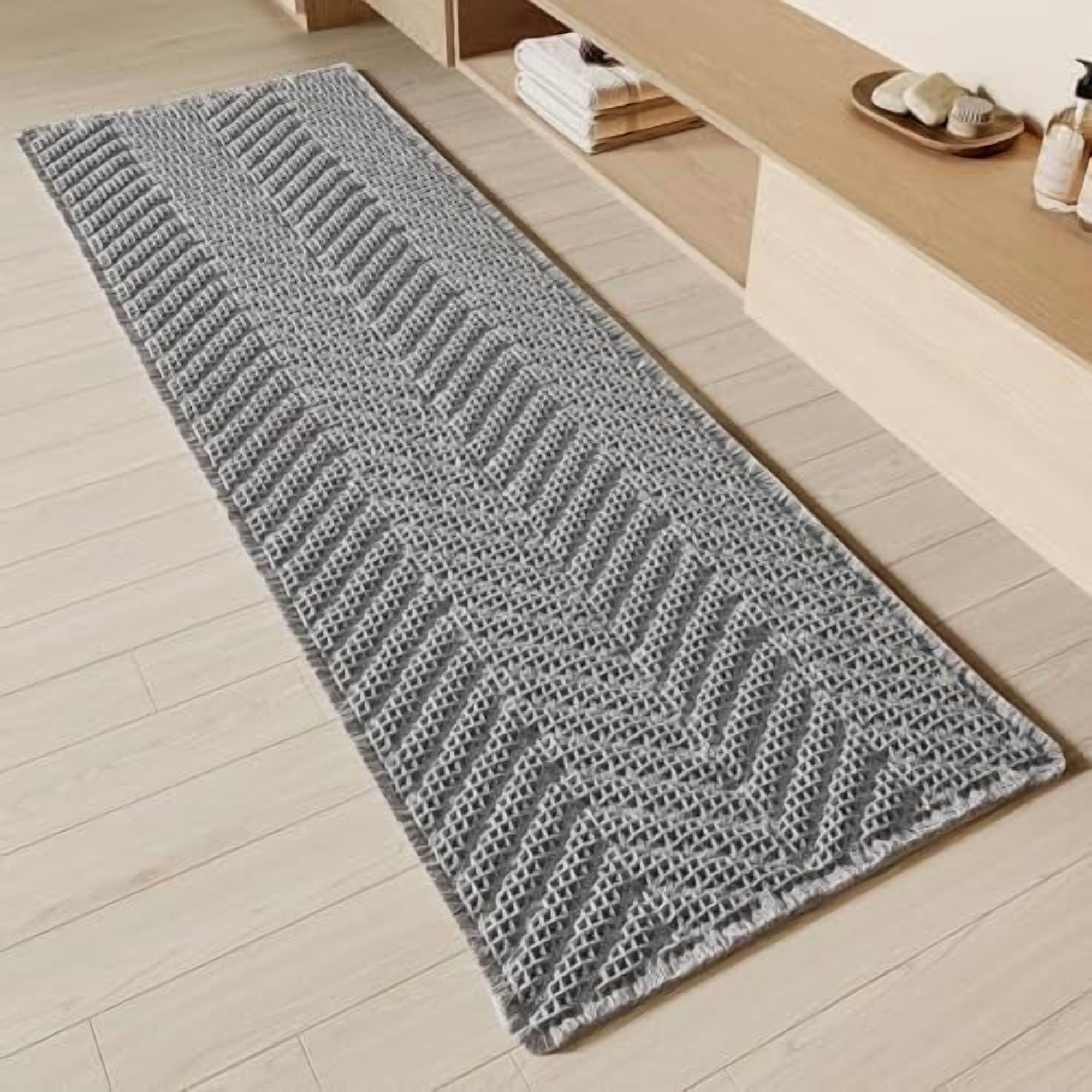 Bathroom Runner Rug Super Absorbent Non Slip Long Bath Mat Machine ...