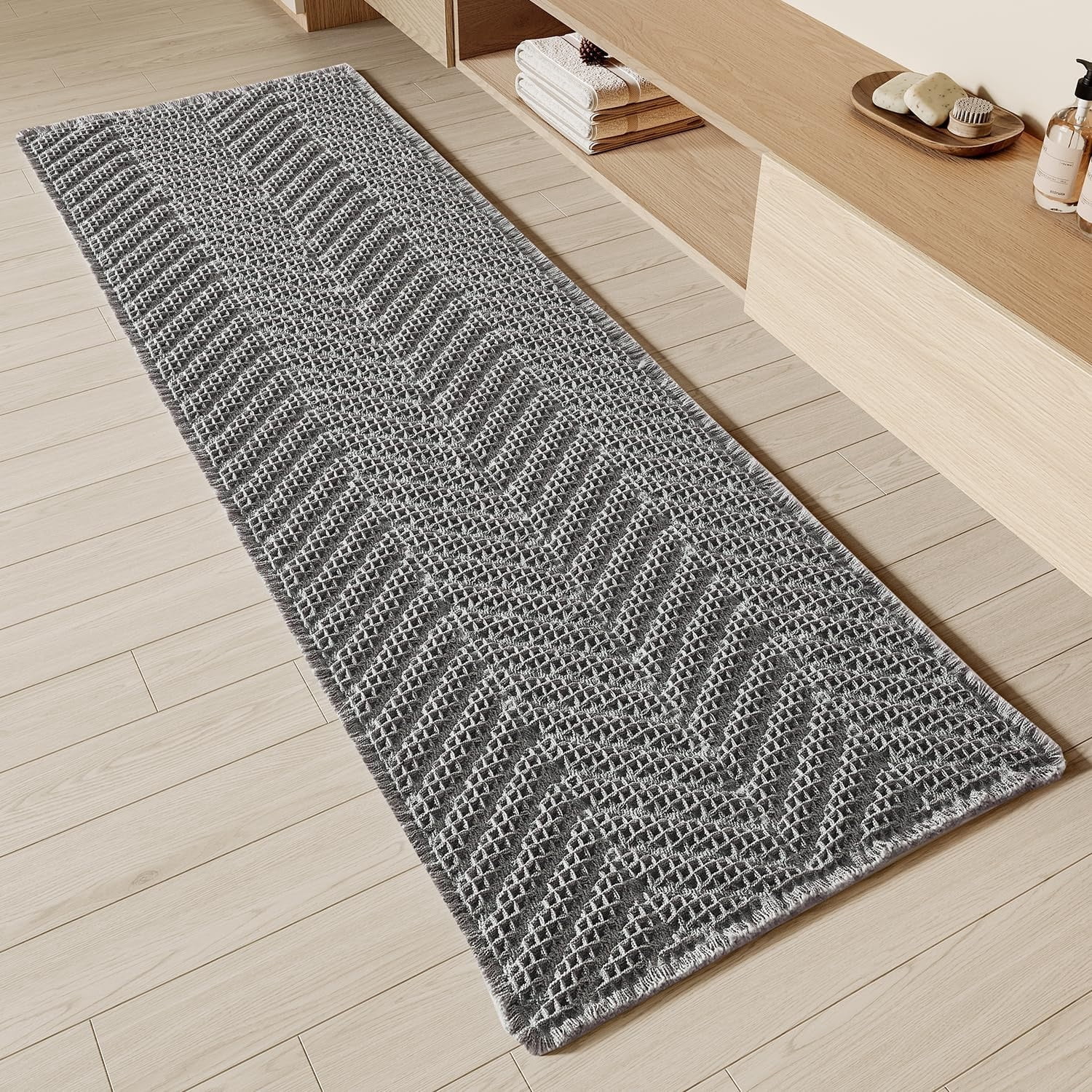 Bathroom Runner Rug Super Absorbent Non Slip Long Bath Mat Machine ...