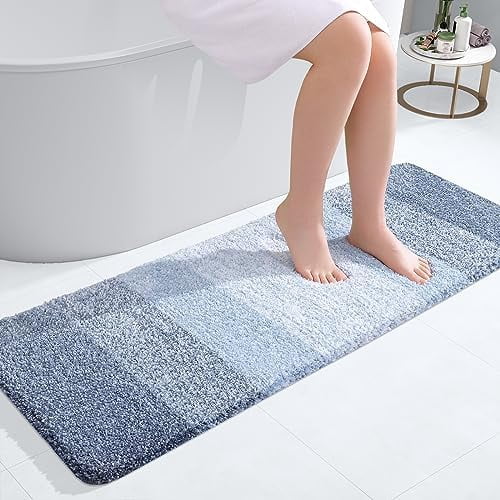 Bathroom Runner Rugs 47x17, Extra Soft Absorbent Microfiber Bath Rugs ...
