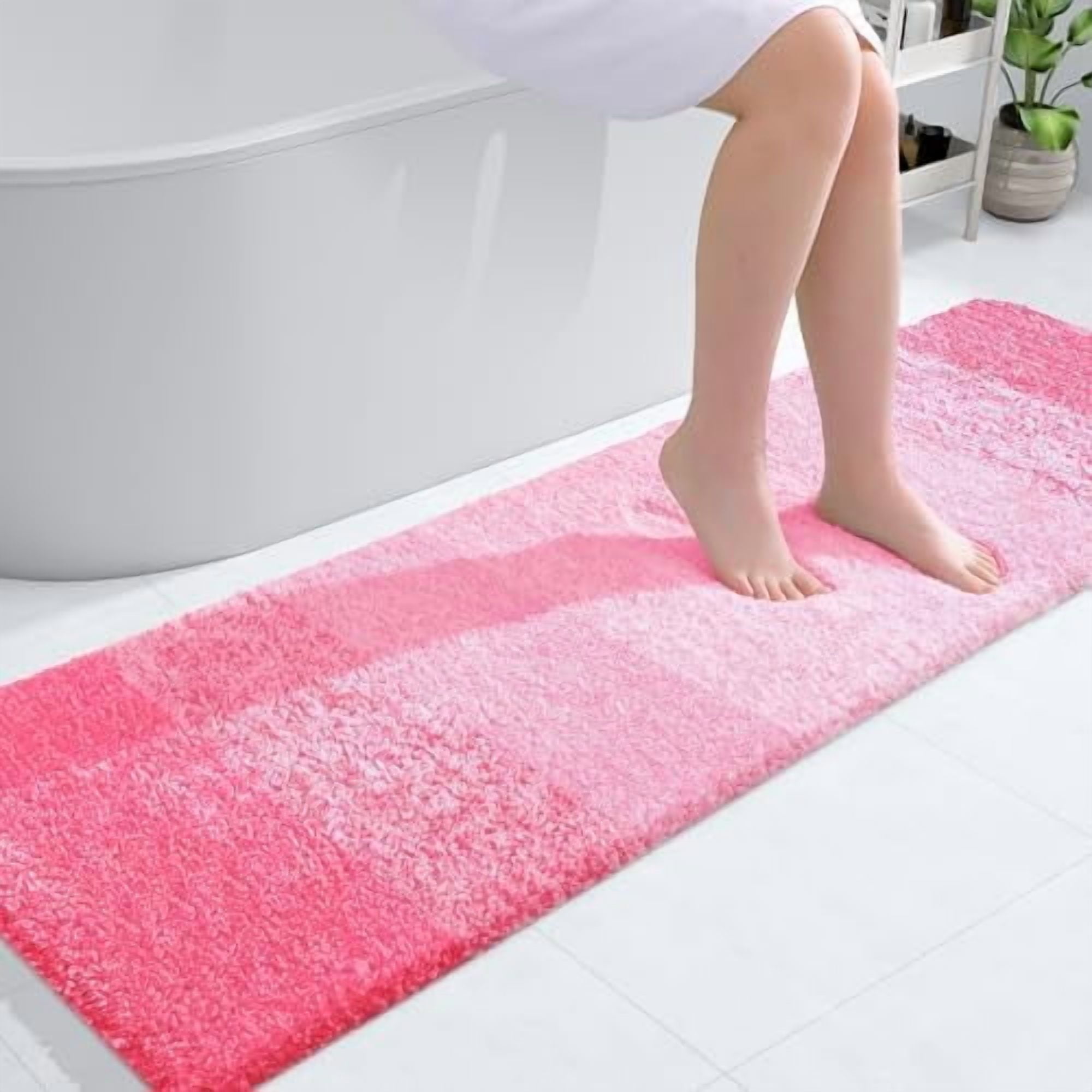 Bathroom Runner Rugs 59x17, Extra Soft Absorbent Microfiber Bath Rugs ...