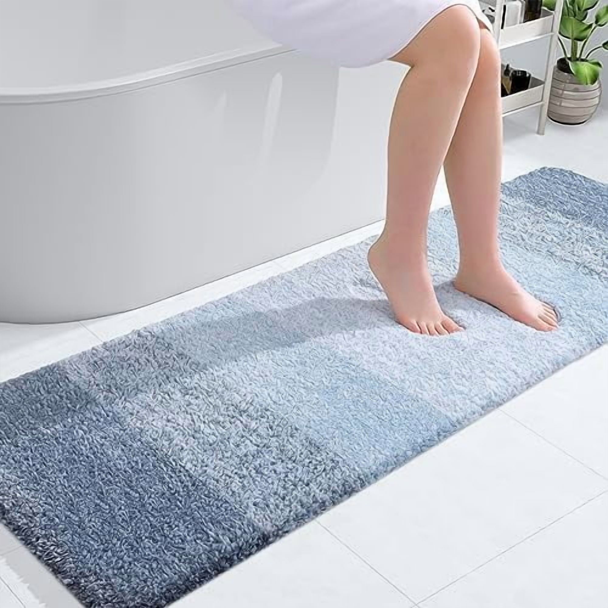 Bathroom Runner Rugs 59x20, Extra Soft Absorbent Microfiber Bath Rugs ...