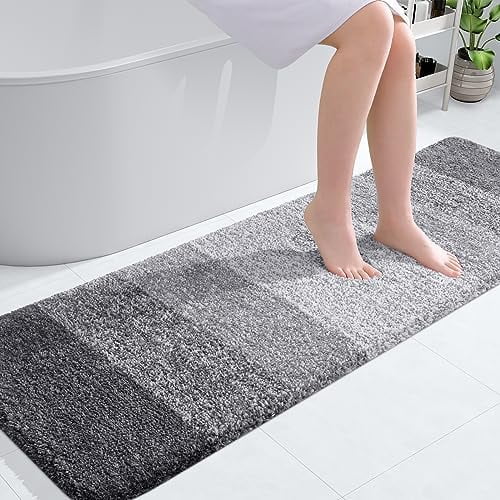 Bathroom Runner Rugs 59x20, Extra Soft Absorbent Microfiber Bath Rugs ...