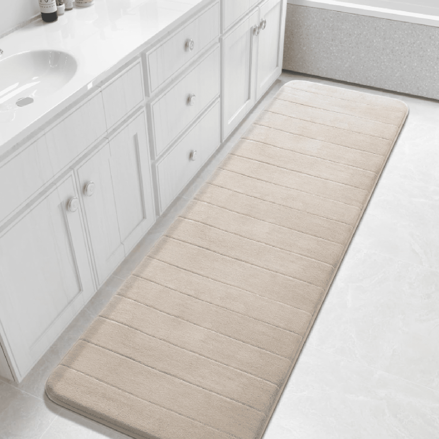 Bathroom Runner Rugs 72"x24" Non Slip Washable Memory Foam Bath Mat ...