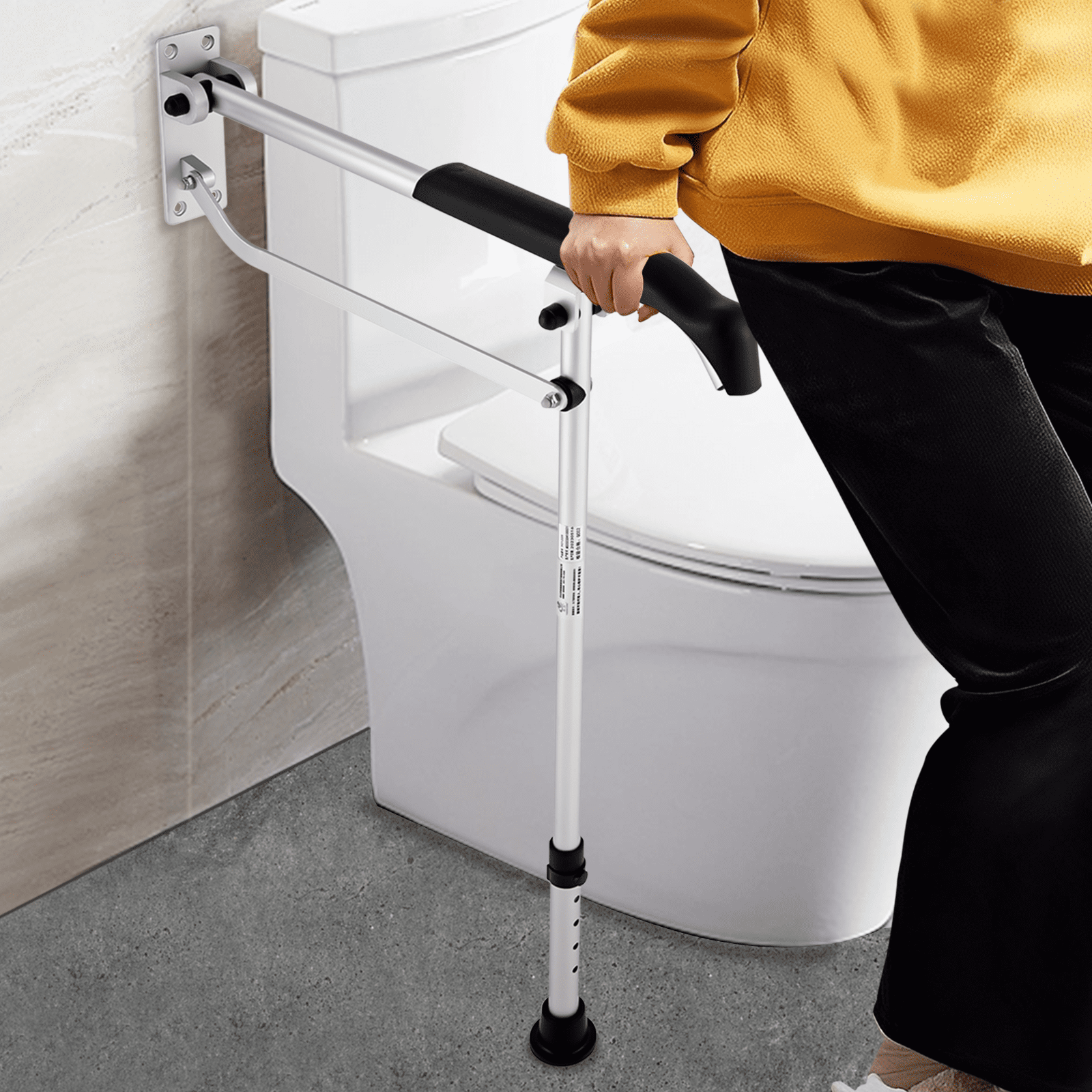 Bathroom Safety Rail Fold Toilet Handrail for Seniors Elderly Disabled ...